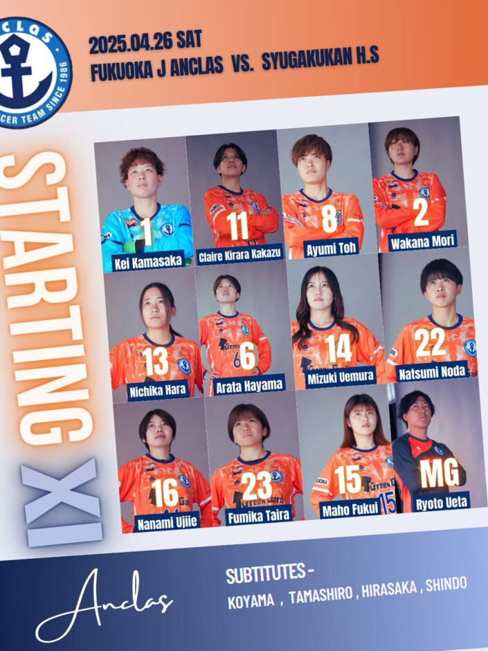 マッチレポート【2025年度KYFA第28回九州女子サッカーリーグ 1部 vs.秀岳館高等学校】 | 福岡J・アンクラス公式サイト